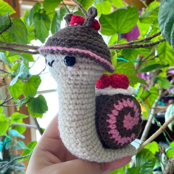 Cake Snail Crochet Pattern PDF, Amigurumi Food Animal, Cute Snail Plush ...