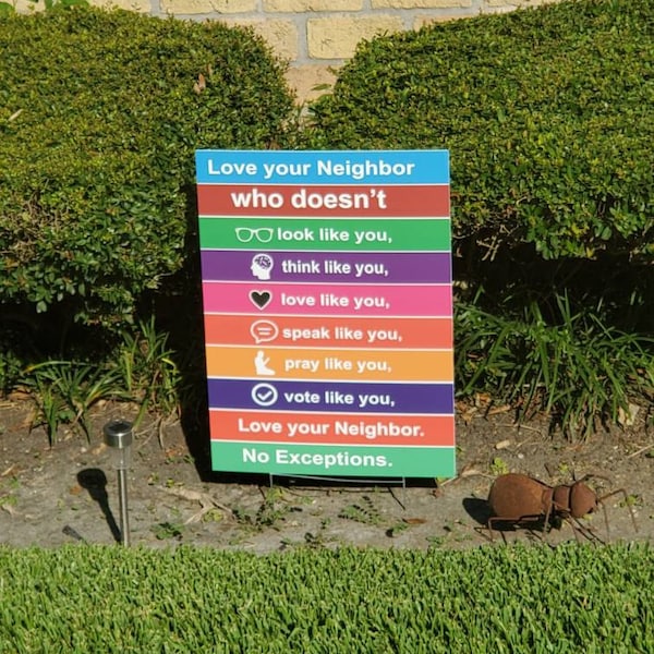 Love Your Neighbor Yard Sign: Positive Message, Double Sided (24x18) - Etsy