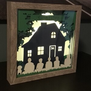 Customizable Family Shadow Box Svg Cricut, 3D Lightbox Svg, Family ...