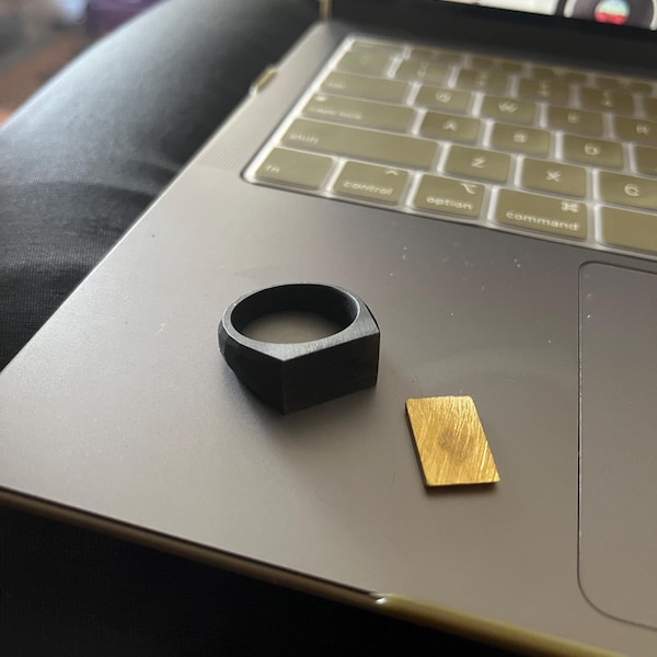 Signet With Copper,copper Signet Ring,resin Jewellery,copper Ring ...