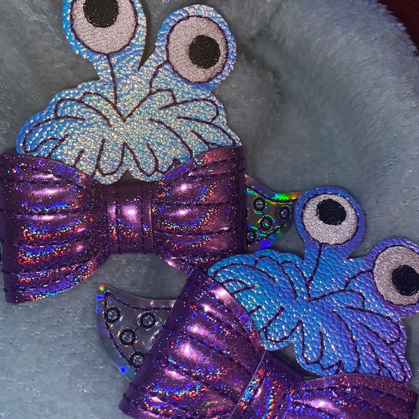 Boo Monsters Inc. Inspired Glitter Bow, Sully Ears, Mike Ears, Scare ...