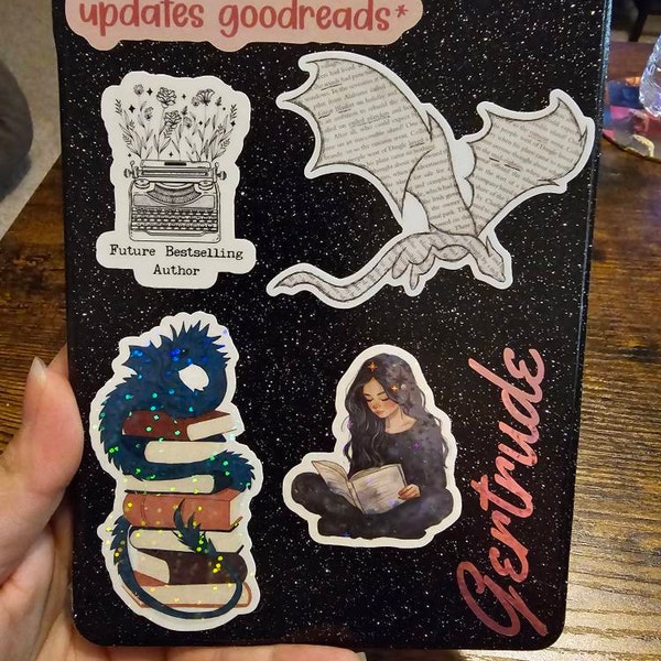 Holographic Reader Tarot Card Sticker Spooky Books Skeleton Sticker for ...