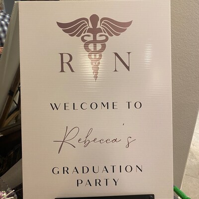 MAEVE Nurse Graduation Party Welcome Sign Template, Rose Gold RN ...