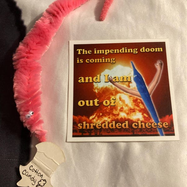 Worm on a String Meme Sticker || Funny Meme, Squirmle, Fuzzy Worm - Etsy