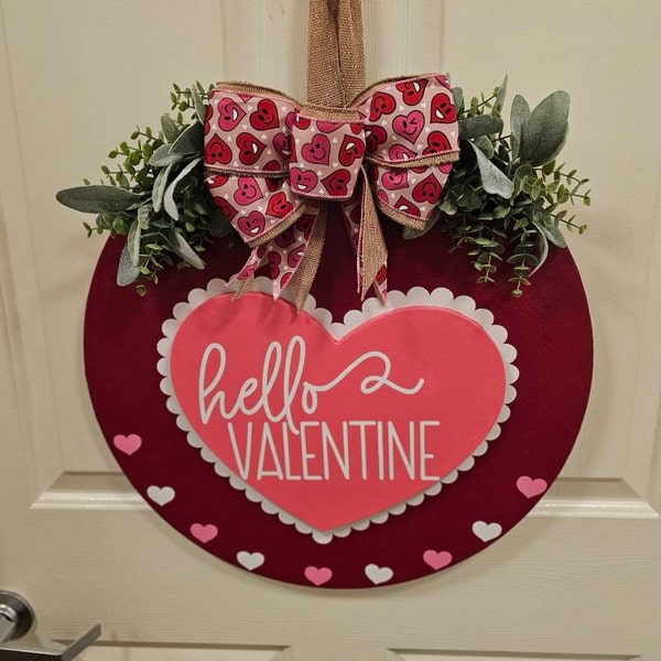 Valentines Front Door Decor | Happy Valentine's Day | Valentines Wreath ...