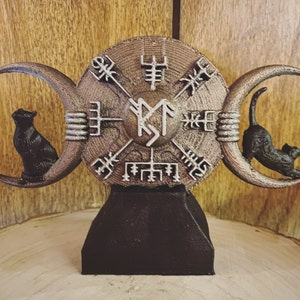 Vegvisir Norse/viking Compass Triple Goddess Moon Altar Mat - Etsy