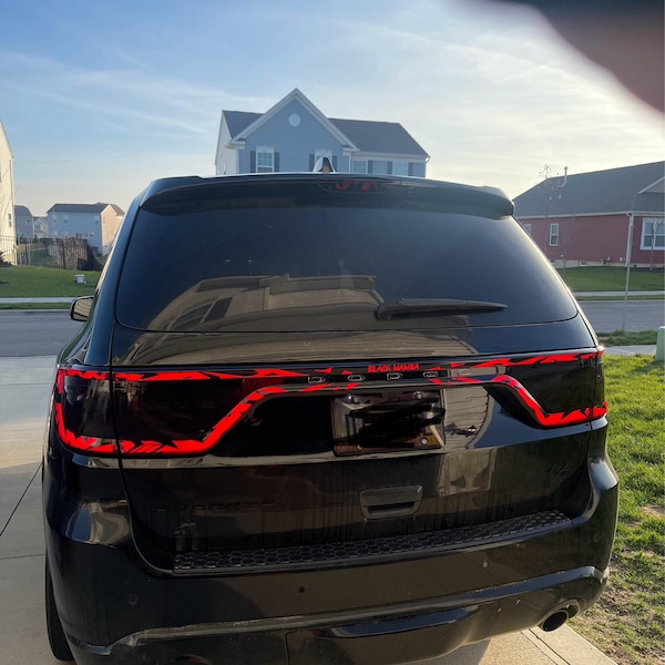 For 2014 - 2023 Durango Tail Light Race Race Track Precut Overlay Rear ...