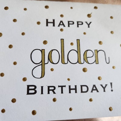 Handmade Golden Birthday Card - Etsy