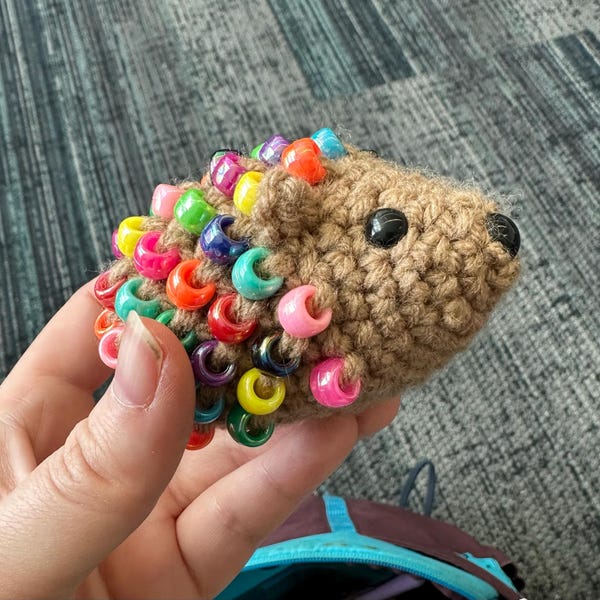 Beaded Fidget Hedgehog Crochet Pattern | Crochet Fidget Toy | Fidget ...