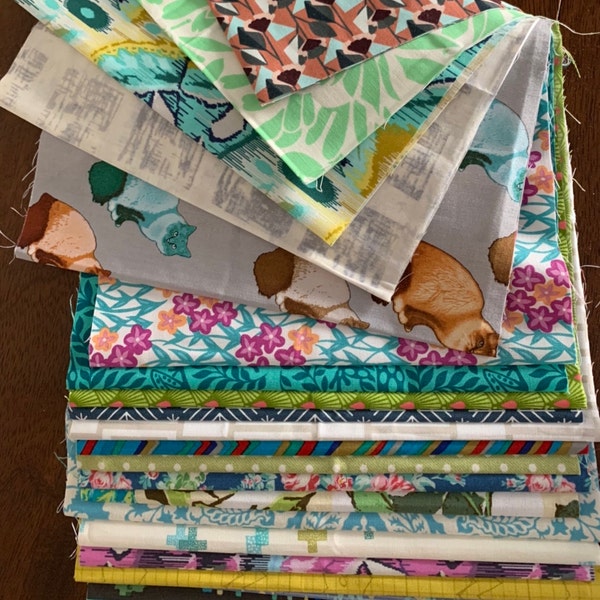 Modern Fabric Scrap Bundle | 20 Fat Eighths -choose Your Collection - Etsy