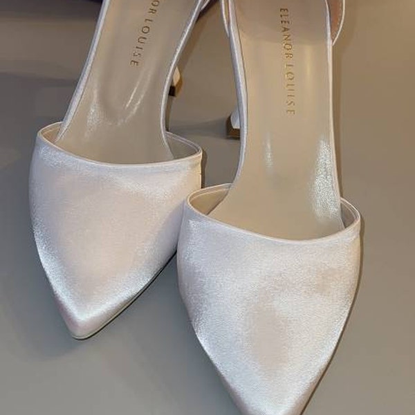 Satin White Wedding Shoes, White High Heels, Bridal Shoes, Wedding ...