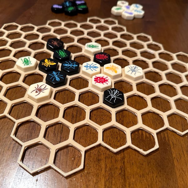 Connect Hive Game Board - 3D Printed Grid for Hive Colony Tabletop Game ...