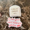Public Enemy #1 Bread Sticker | Celiac Sticker | Funny Sticker | Gluten ...