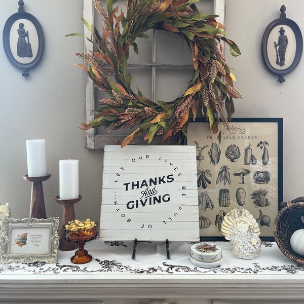 Thanks & Giving, Rustic Home Decor, Fall Decor, Thanksgiving Decor ...