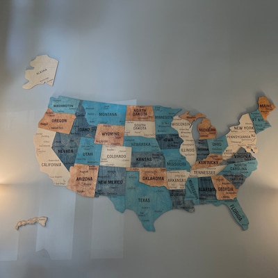 Wood USA Map, Push Pin US Travel Map, United States Travel Gift Extra ...