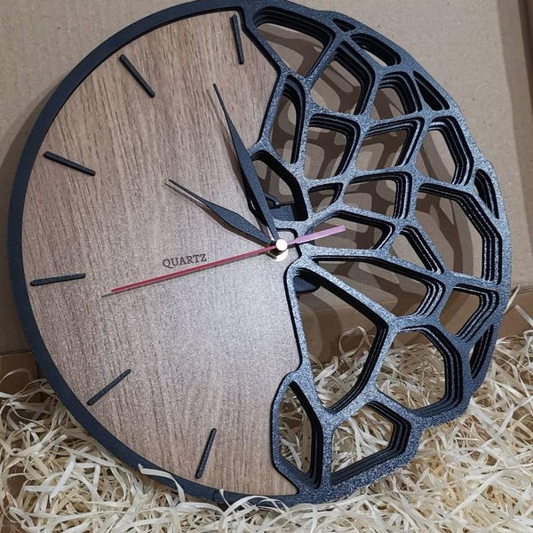 Futuristic Organic Wall Clock, Original Digital Design - Svg, Dxf for ...
