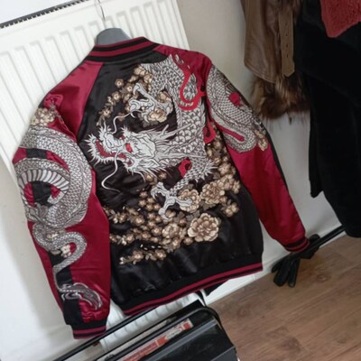 Fujisea Nine-tail Kitsune Fox Embroidery Sukajan Jacket for Unisex ...