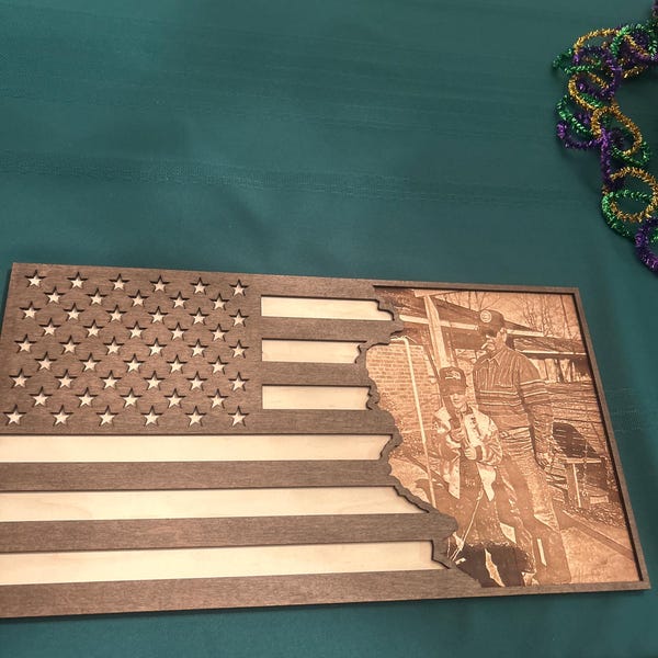Laser Engraved Memorial Shadow Box Picture Frame, Layered Frame ...