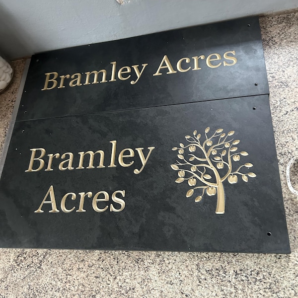 Personalised Deep Engraved Slate House Sign - Etsy