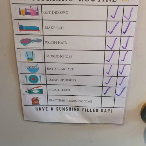 Kids Morning / Bedtime Routine Charts, Cute Printable Checklist ...