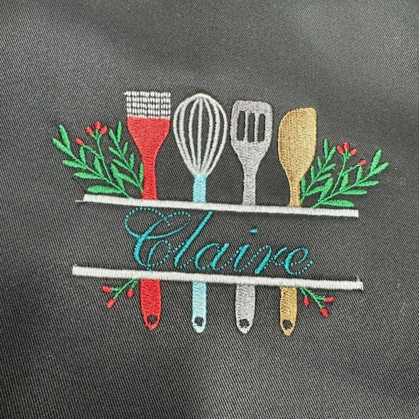 Kitchen Utensils Split Embroidery Design, Baking Tools Embroidery ...