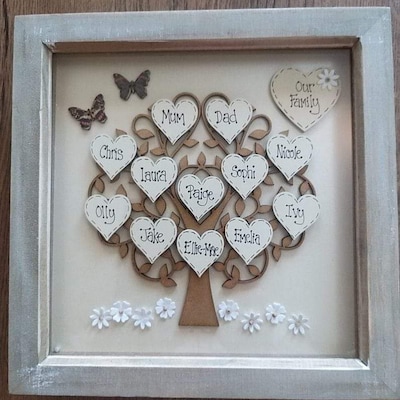 Large Family Tree. Handmade Family Tree Frame. Personalised Tree ...