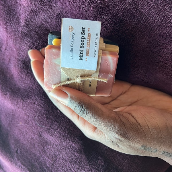 Mini Soap Set, 4 Soap Bar Samples, All Natural Handmade Soap, Perfect ...