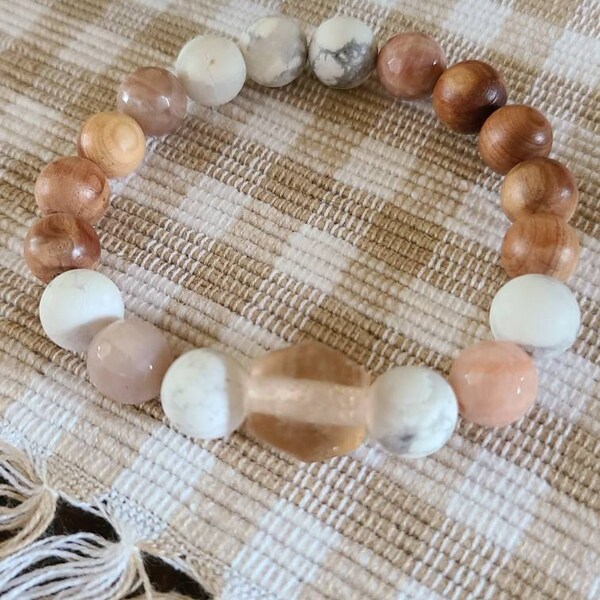 Peach Sea Glass Diffuser Bracelet~ Essential Oil ~ Aromatherapy ...