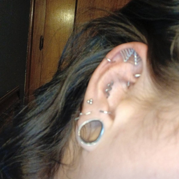 Spider Web Earring Gothic Jewelry • Cartilage Helix Piercing 20G 18G ...