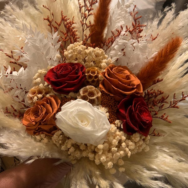 Boho Rust Terracotta Rose Boutonniere,burnt Orange Boutonnieres, Fall ...