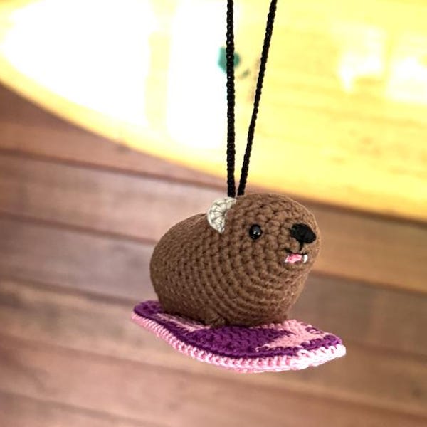 Crochet Rock Hyrax Car Charm: Handmade "wawa Awawa" Animal Keychain - Etsy