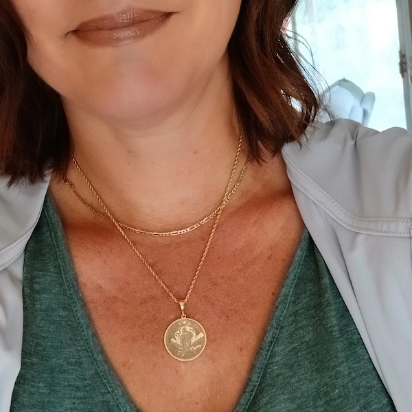 14k Solid Gold Rooster Charm Necklace, Rooster Silver Pendant, Rose ...