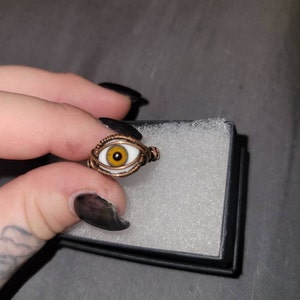 AWAKENING EYE RING// Glass Eye Ring// Eye Jewelry// Evil Eye Ring ...