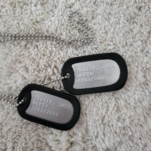 Custom Embossed Personalized Military Issue Stainless Steel Army Navy ...