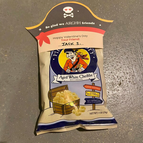 Pirates Booty Pirate Hat Valentine, School Valentine, Classroom ...