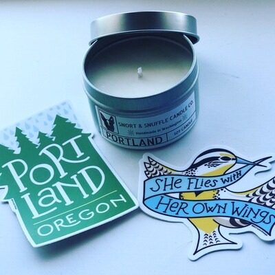 Portland Oregon Rain Vinyl Sticker / Modern Illustrated Portland ...