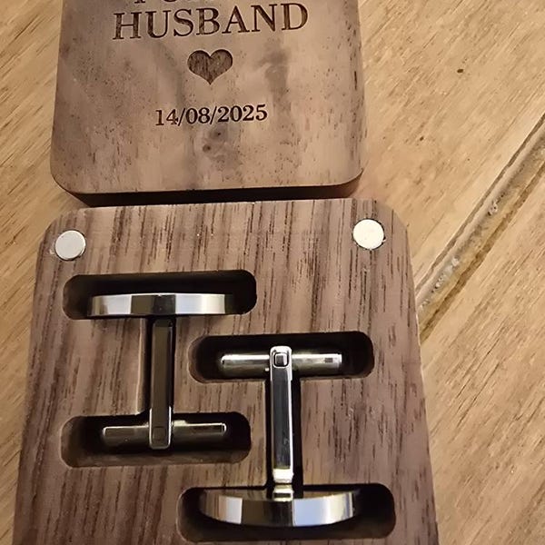 Custom Cufflinks - Engraved Box Optional, Personalized Wedding Day Cuff ...