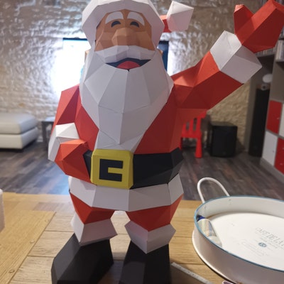 Santa Claus Papercraft PDF, SVG Template for DIY 3D Santa Claus ...