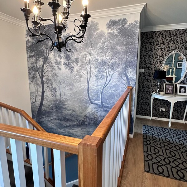Removable Scenic Wallpaper for Bedroom, Vintage Landscape Wall Mural ...