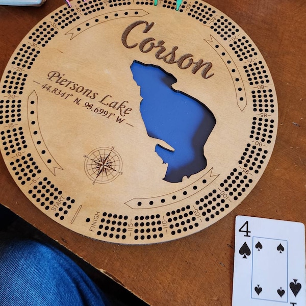 Photo Cribbage Board Gift, Logo, Personalized Round Color Cribbage ...