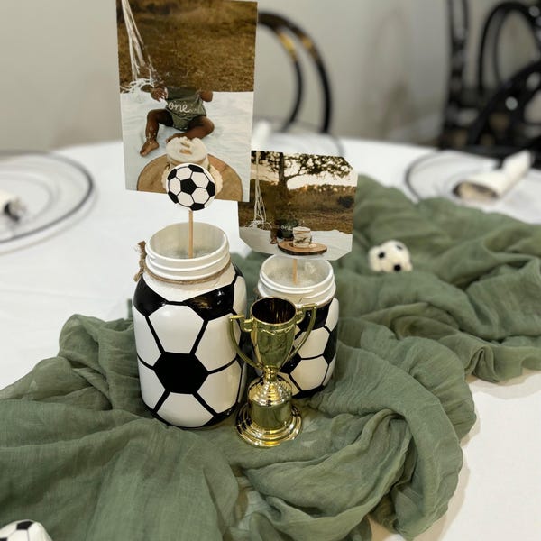 Soccer Party Mason Jar Soccer Decor for Soccer Banquet Sports Decor ...