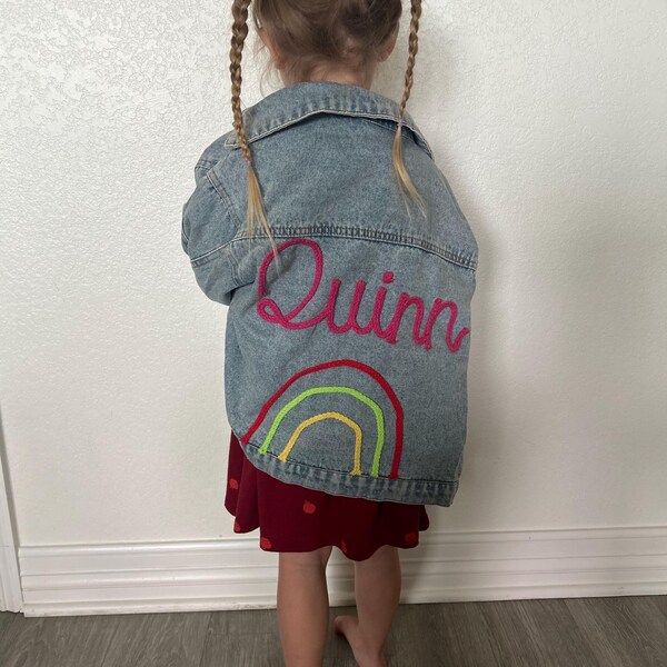 Personalized Kids Name Jean Jacket, Custom Girls Toddler Name Letter ...