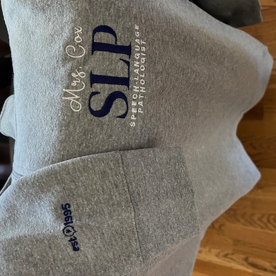 Personalized SLP Embroidered Quarter Zip With Sleeve Embroidery for SLP ...