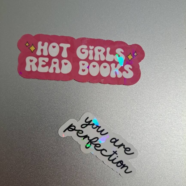 Hot Girls Read Books Sticker Holographic Waterproof Kindle Laptop Funny ...