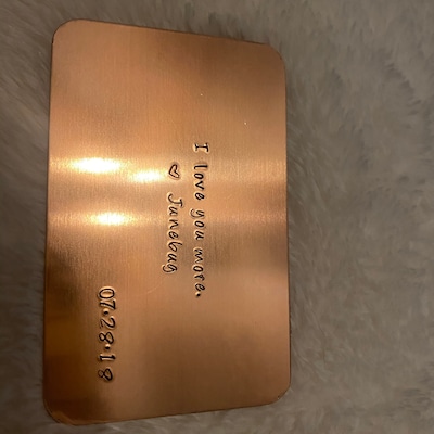 Gift for Mom From Son Daughter Copper Wallet Card Personalized Stamped ...