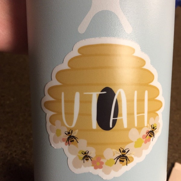 Utah Beehive Sticker+free SHIP- Utah Sticker, Beehive State, Utah ...