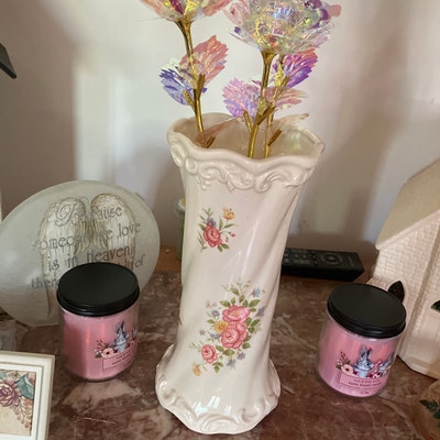 Kenmark Fine China Set in a Delicate Pink Roses Pattern Over a - Etsy