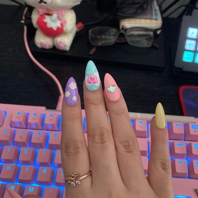 Kirby Inspired Nails - Etsy