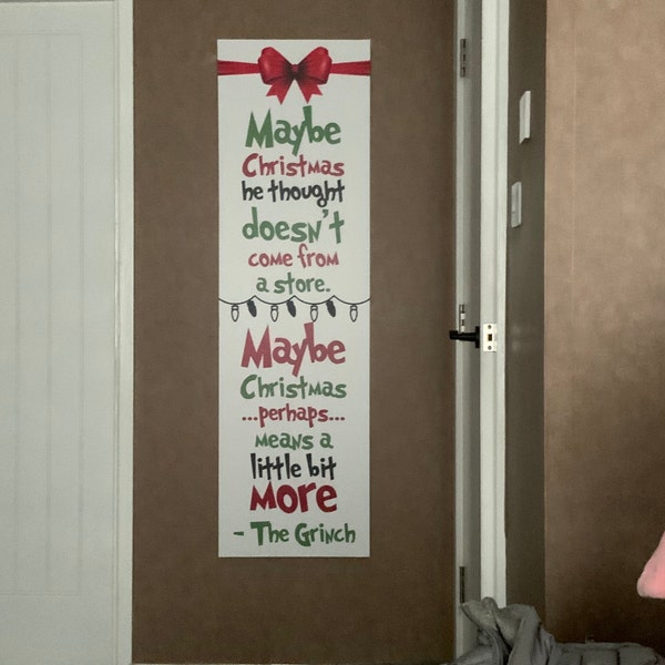 Grinch Christmas Sign 5ft High Plastic Cut Grinch Sign Christmas Doesnt ...