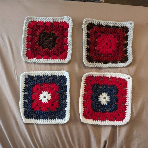 Framed Granny 8" Granny Square Crochet PATTERN PDF - May - Striped ...